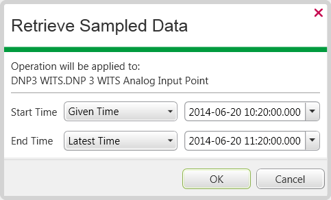 DNP3 WITS Driver Guide - Retrieve Sampled Data (WITS Point) (WITS-Specific Actions and Methods)
